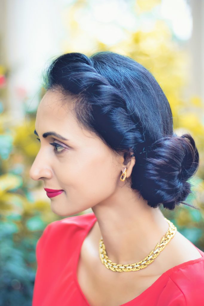 Easy Braided Hairstyles ~ Side French Braid Low Chignon